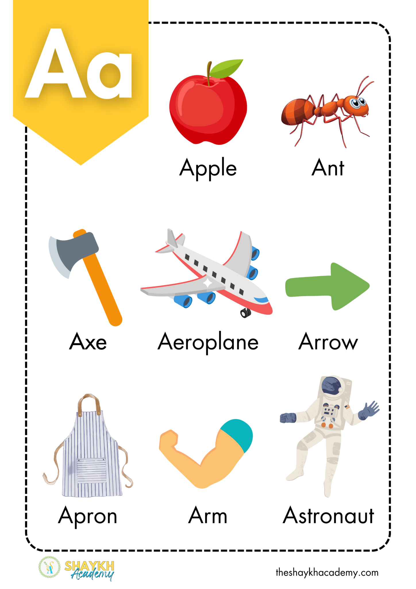 Learn Alphabet Aa | Picture Dictionary from A to Z for Kids