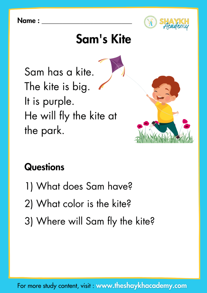 Sam's Kite - Comprehension Passages - Comprehension Passages