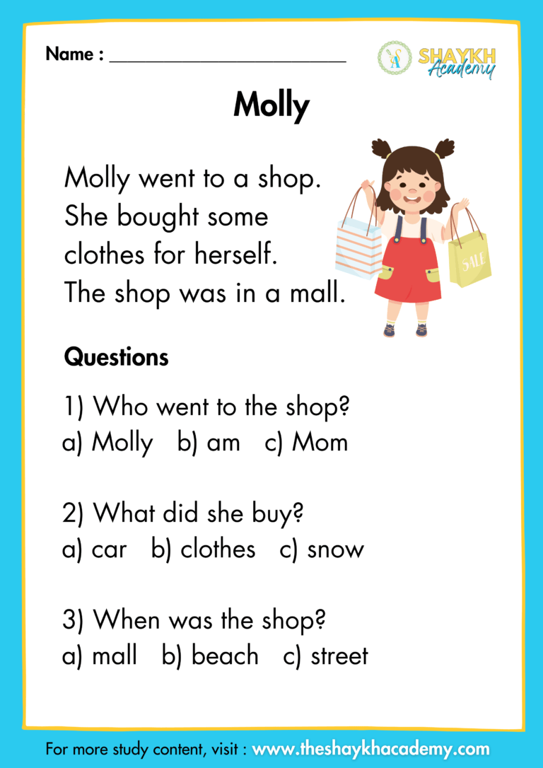 Molly - Comprehension Passages - Comprehension Passages