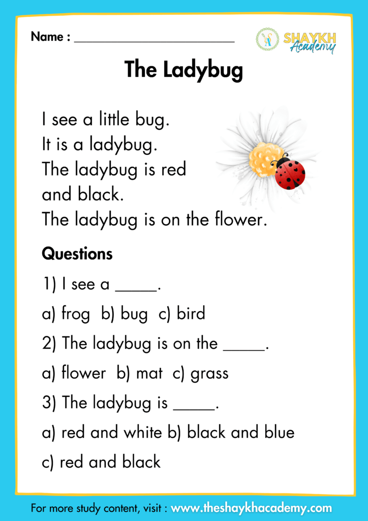 The Ladybug - Comprehension Passages - Comprehension Passages