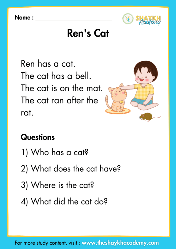 Ren's Cat - Comprehension Passages - Comprehension Passages