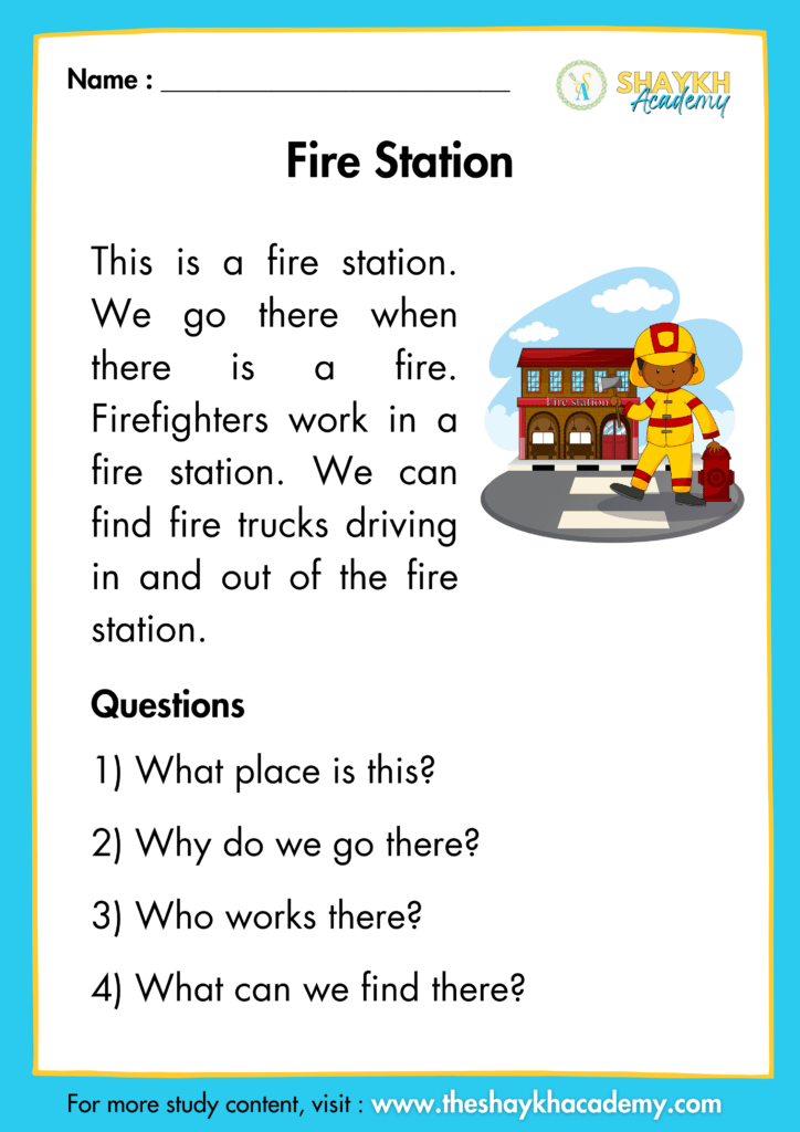Fire Station - Comprehension Passages - Comprehension Passages