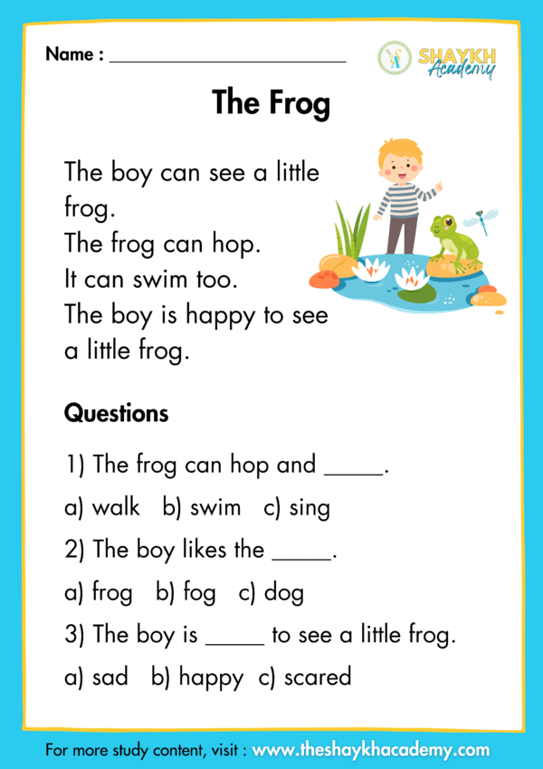 The Frog - Comprehension Passages - Comprehension Passages