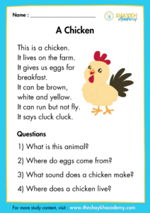 A Chicken - Comprehension Passages - Comprehension Passages