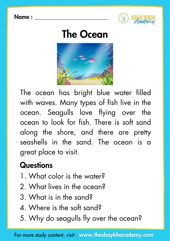 The Ocean - Comprehension Passages - Comprehension Passages