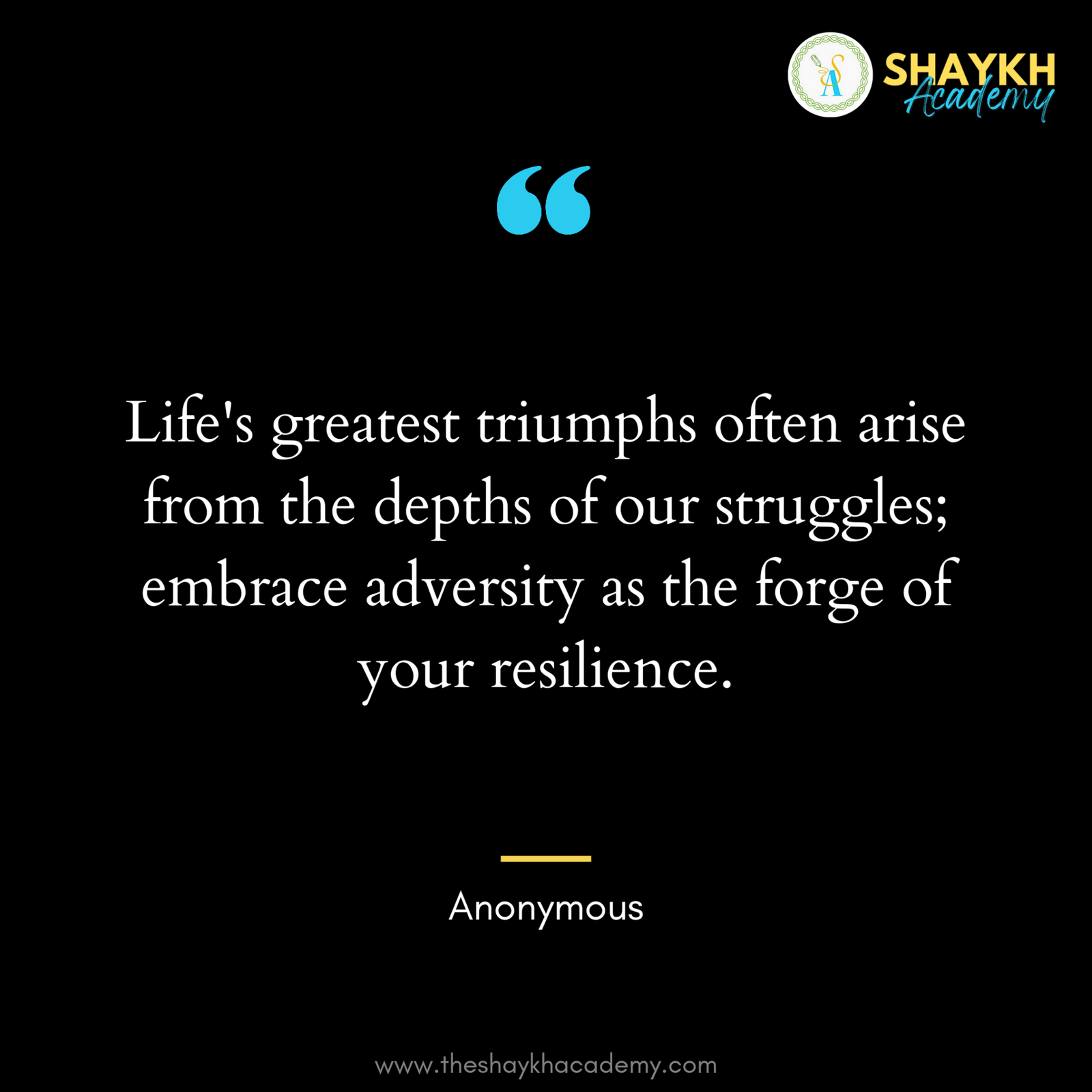 Life's greatest triumphs often arise from the depths of our struggles ...