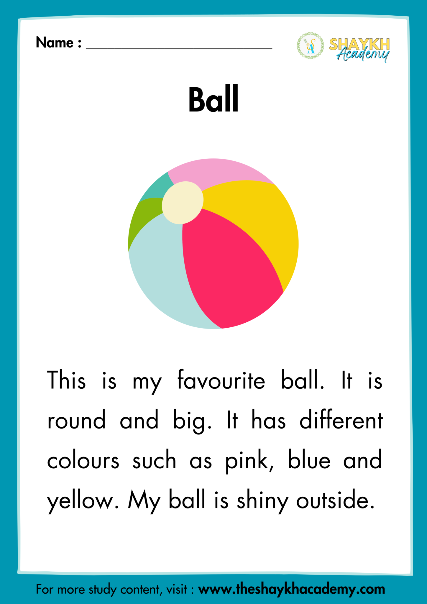 Ball Beginner Level Reading Passages