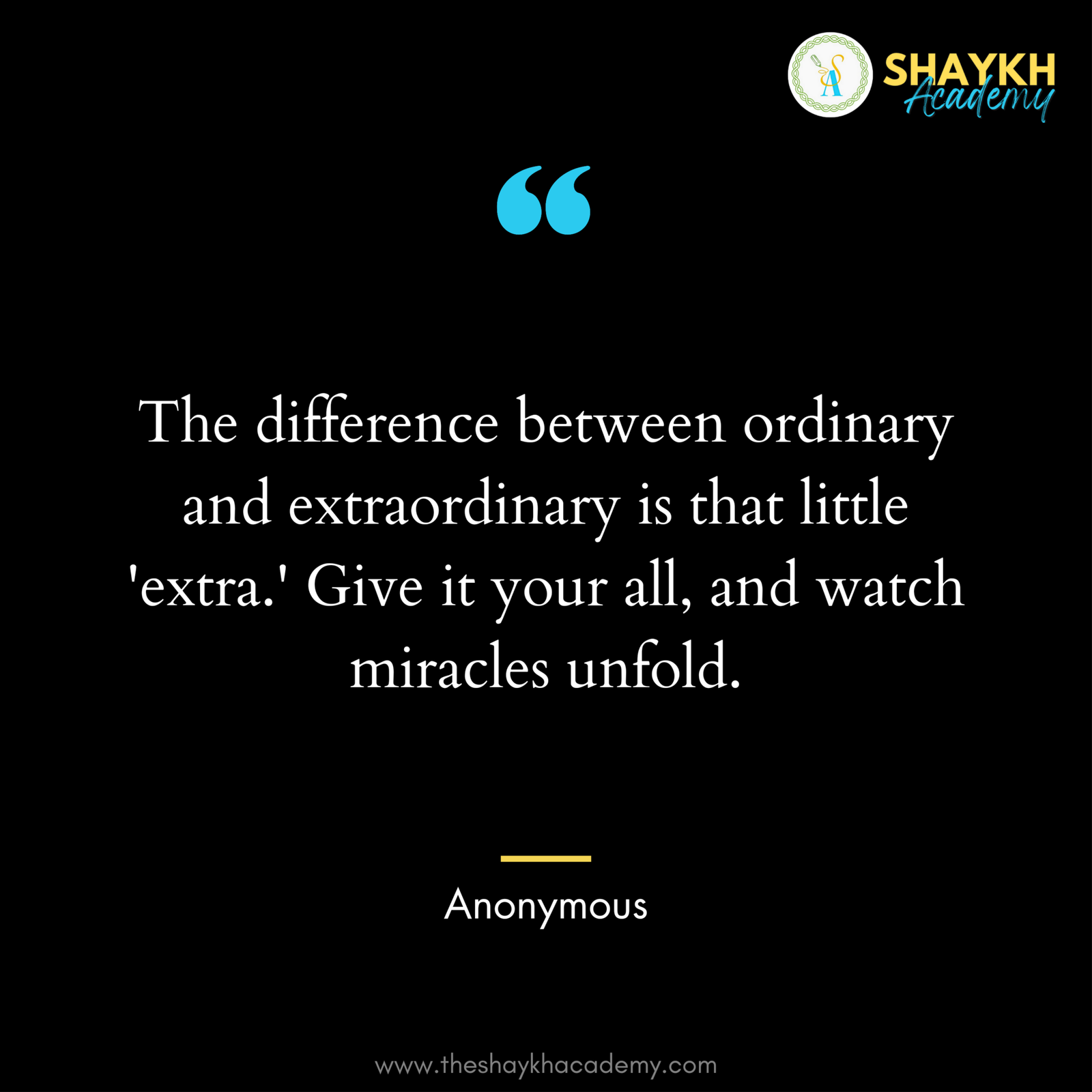 The difference between ordinary and extraordinary is that little 'extra ...