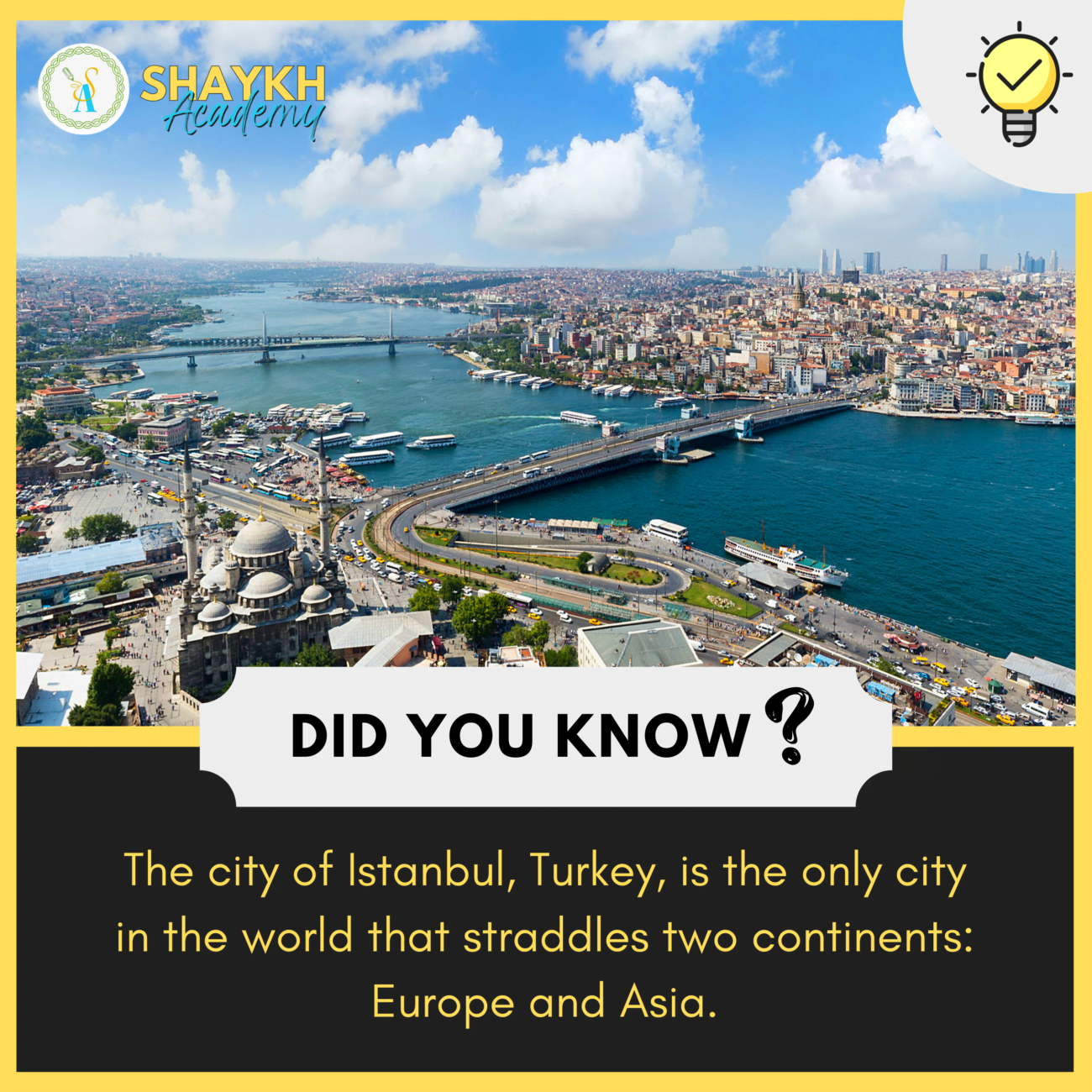 Did you Know? The city of Istanbul, Turkey, is the only city in the ...