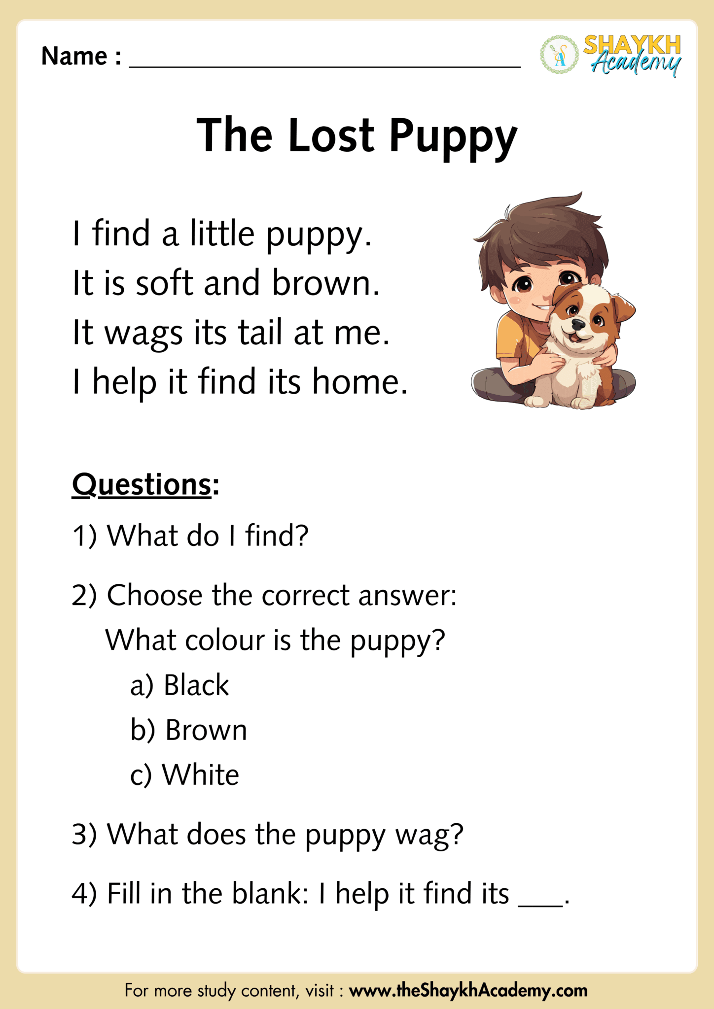 English Comprehension Passages for Beginners