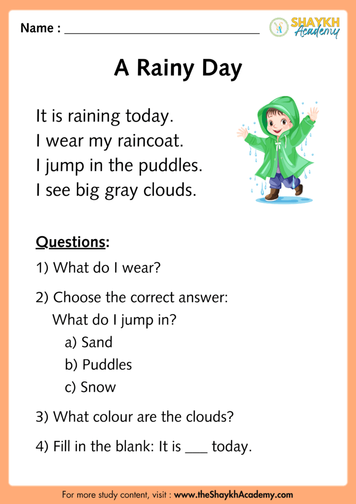 English Comprehension Passages for Beginners