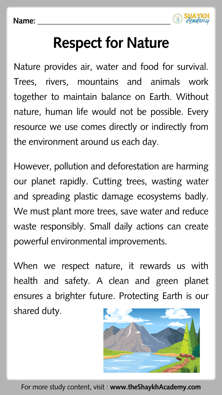 Practice English Reading with 'Respect for Nature'