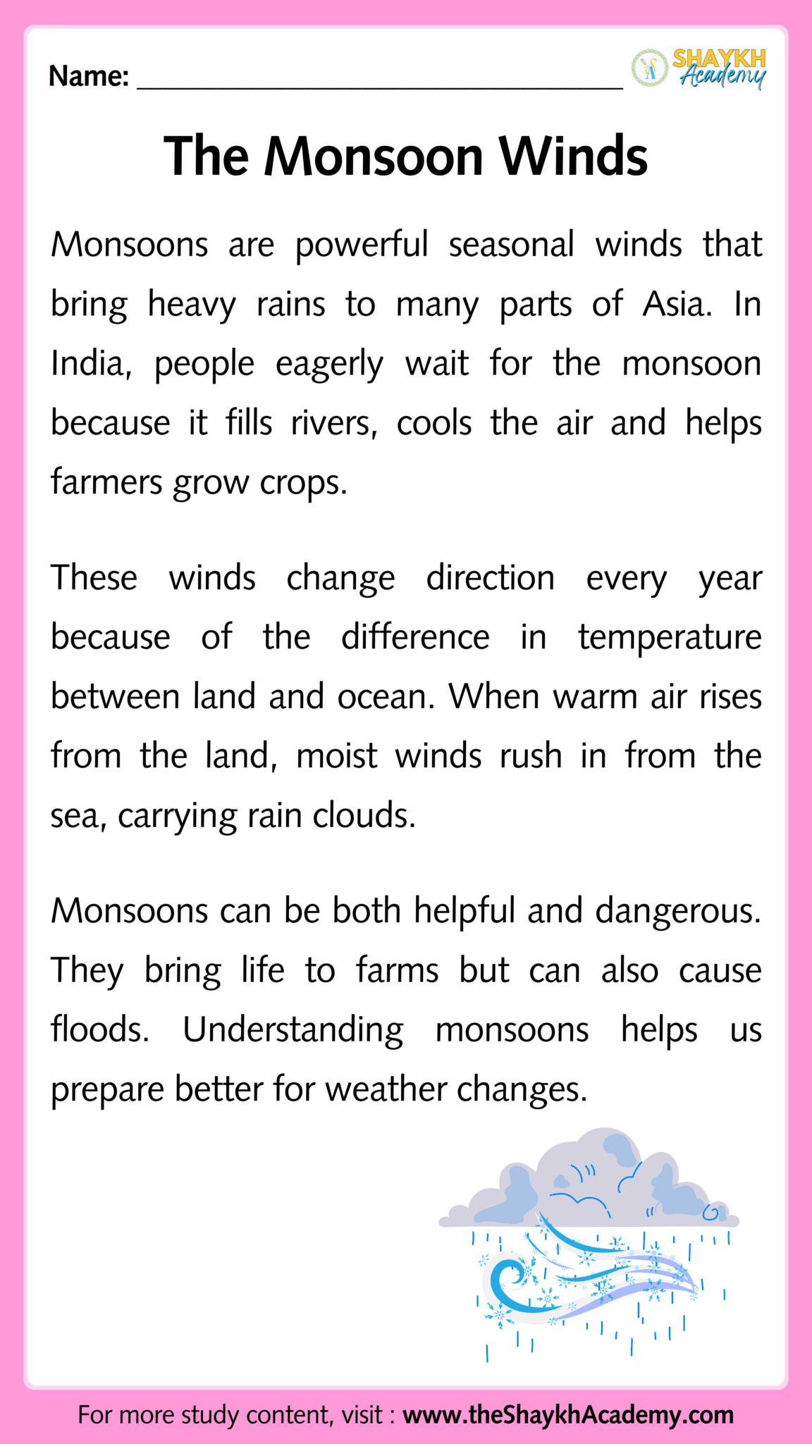 Practice English Reading with 'The Monsoon Winds'